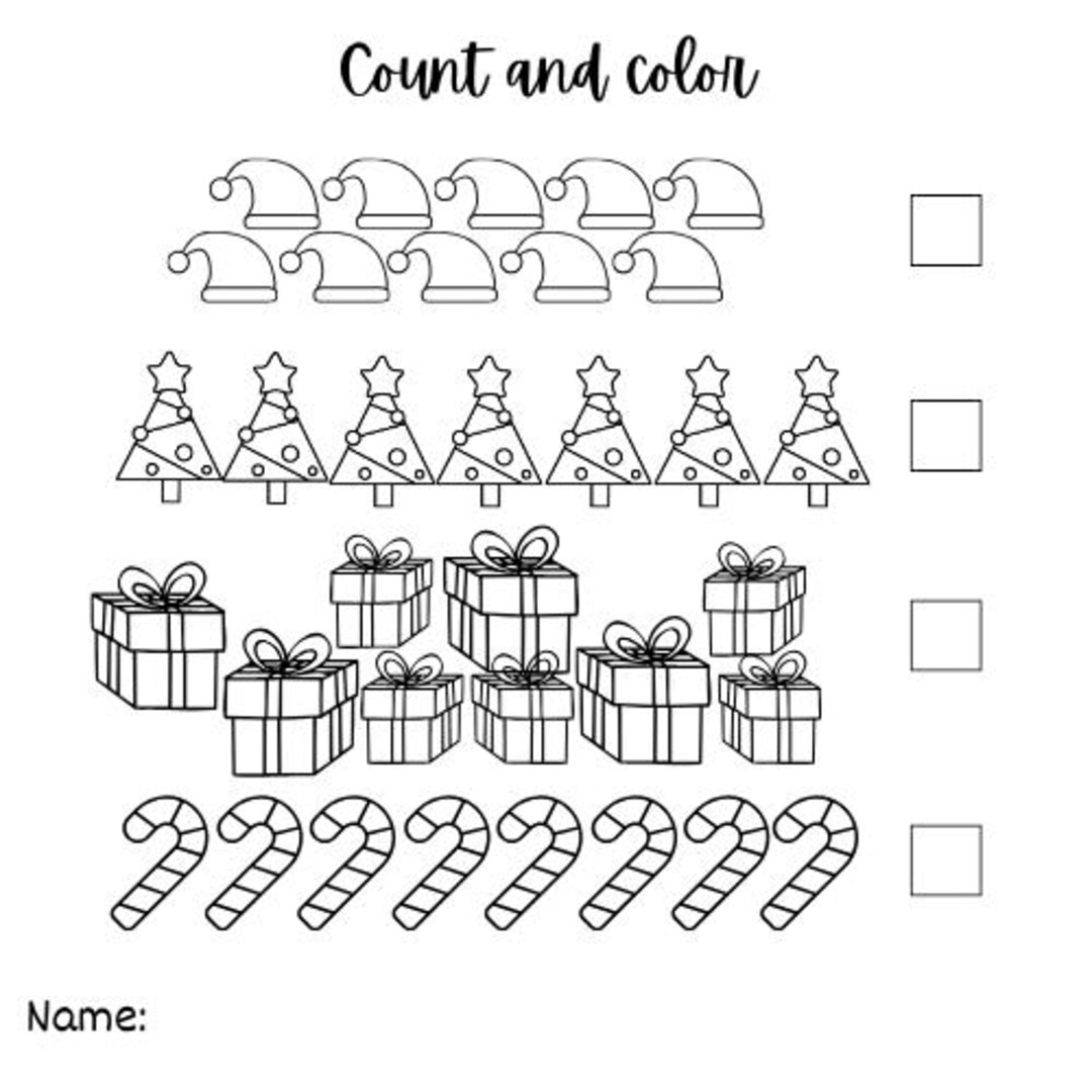 Count and Color christmas Edition - Etsy