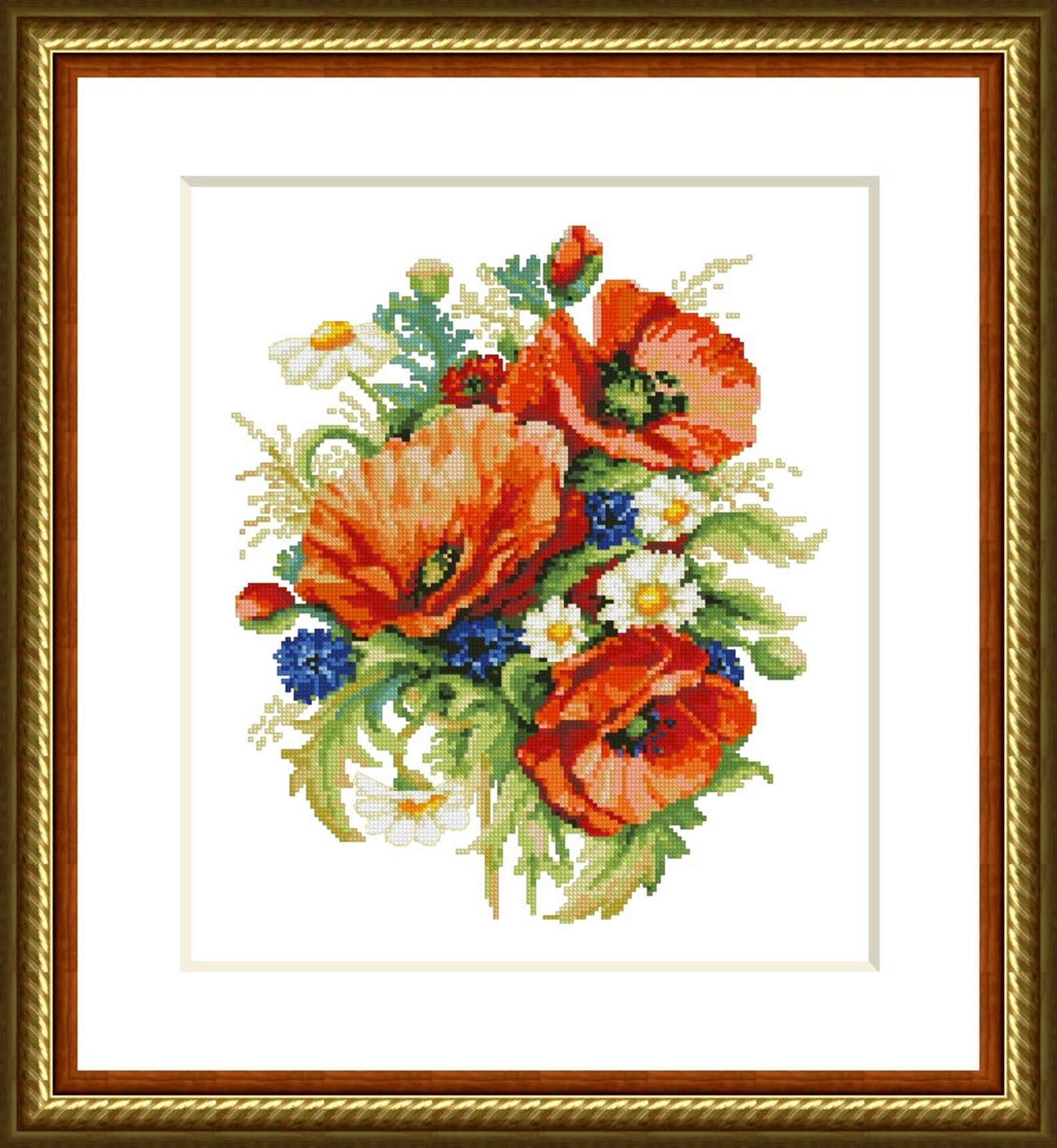 Poppies Cross Stitch Pattern Poppy Xstitch Chart Flower | Etsy