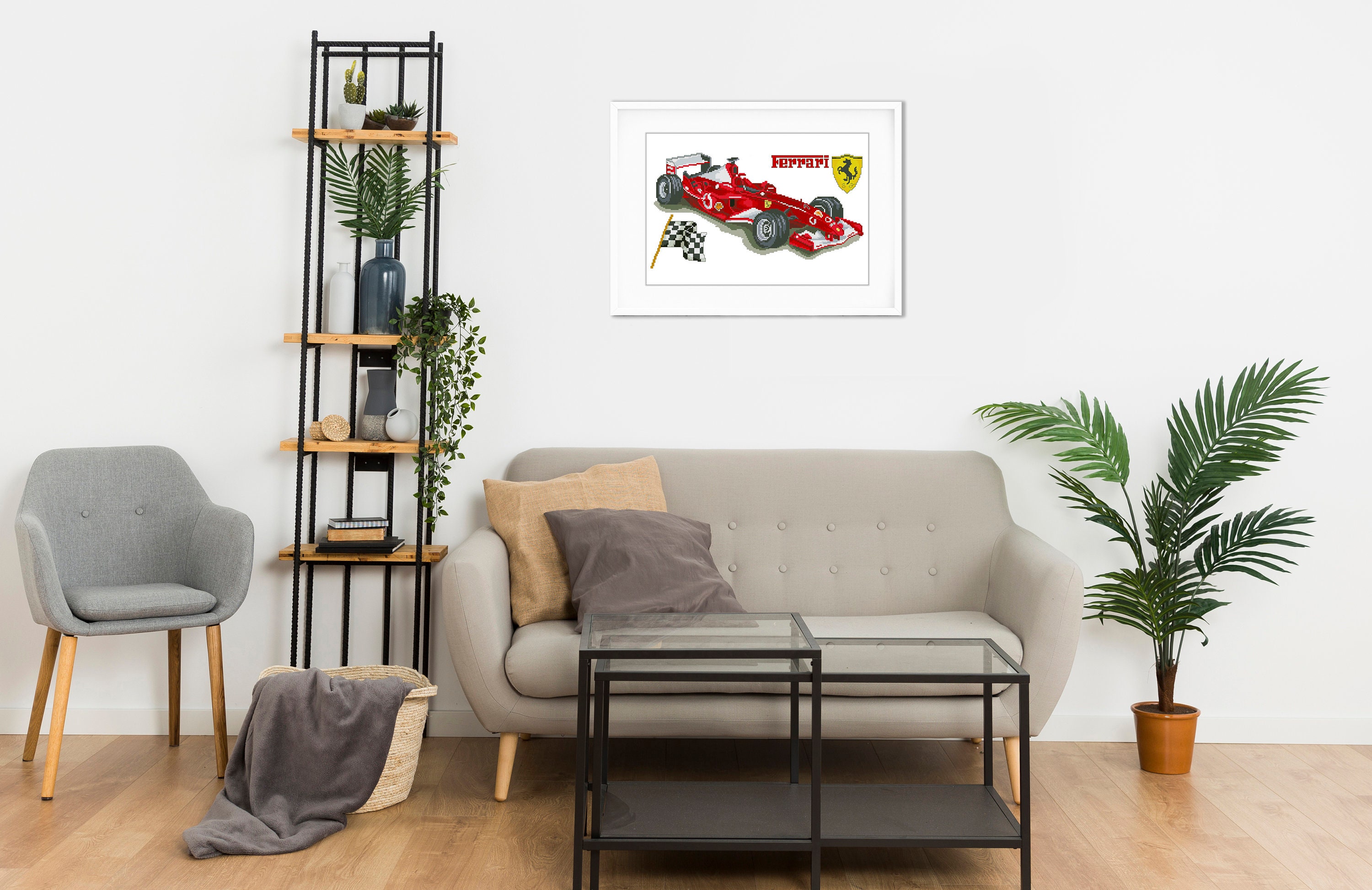 Ferrari - Red Sport Car Modern Cross Stitch Pattern, Race Car Cross ...