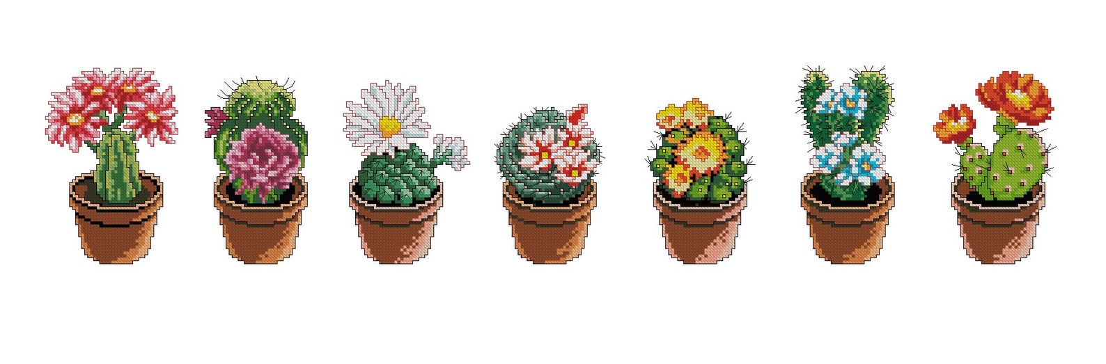 Cacti Counted Cross Stitch Pattern Plant Cross Stitch - Etsy