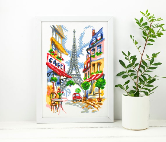 Streets of Paris Beautiful Modern Cross Stitch Pattern - Etsy