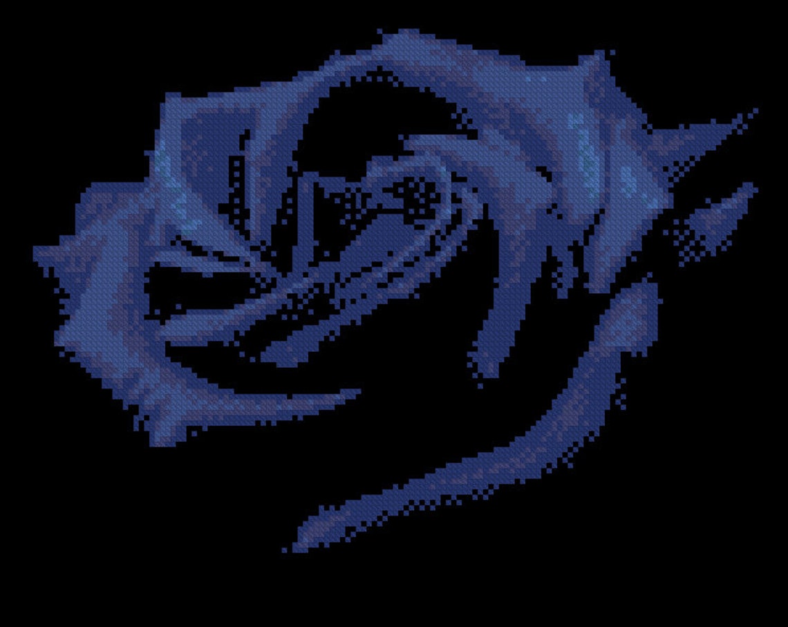 Blue Rose Counted Cross Stitch Pattern PDF Modern X Stitch - Etsy