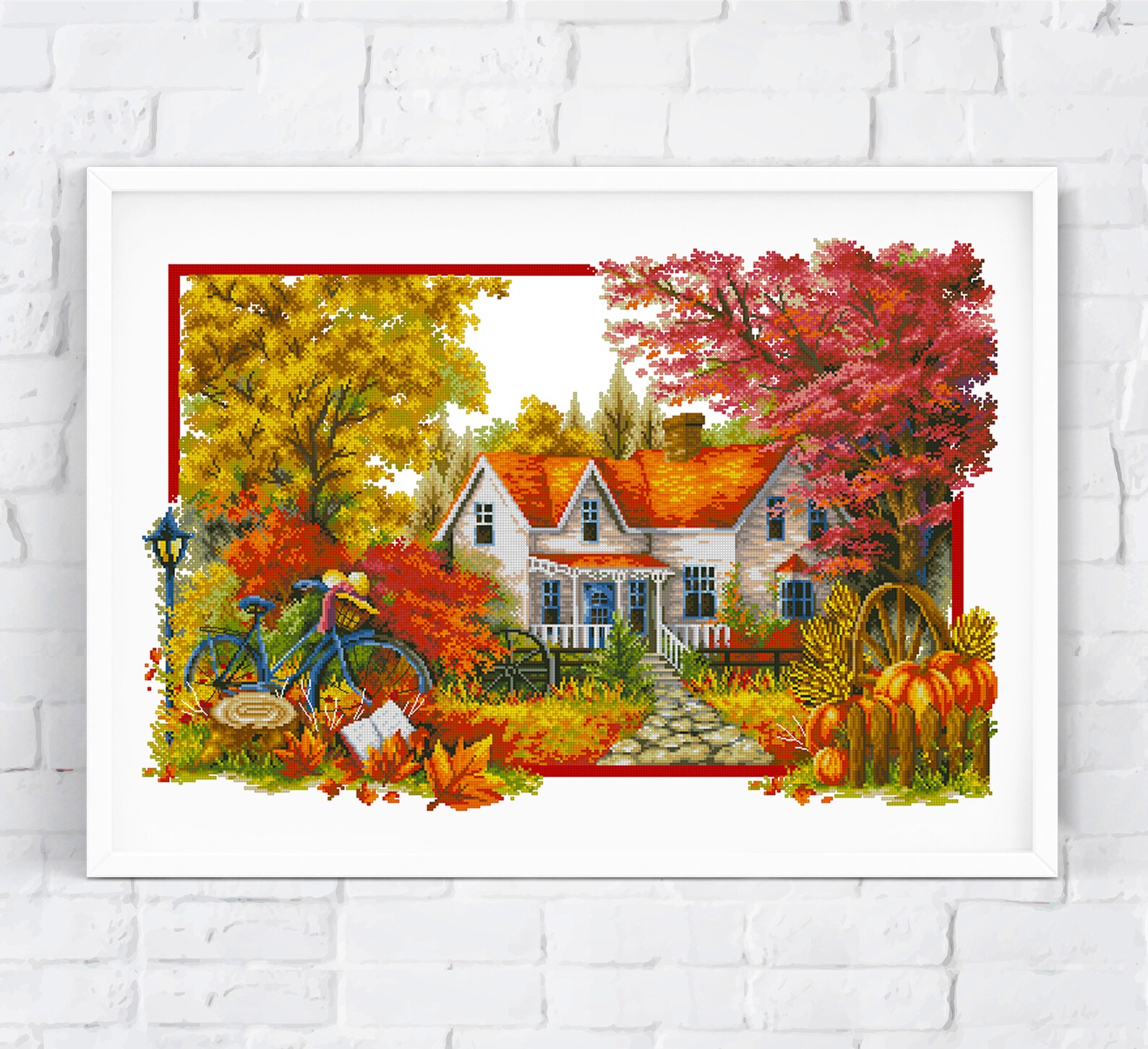 Autumn Landscape - Counted Cross Stitch Chart, Modern Cross Stitch ...