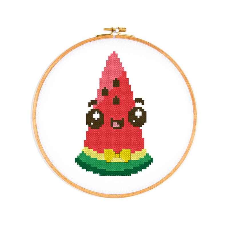 WATERMELON Easy Cross Stitch Pattern PDF Modern Cross | Etsy