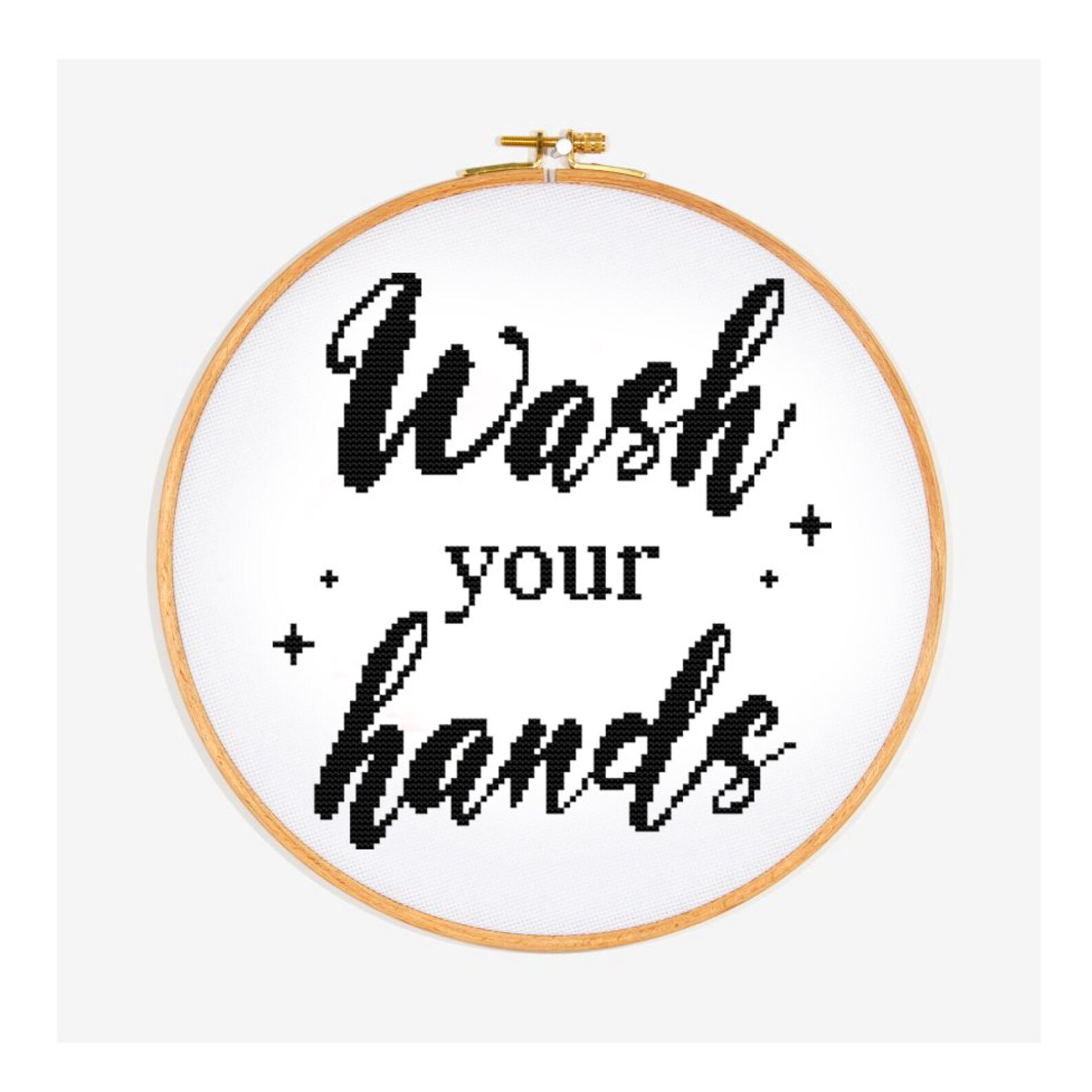Wash Your Hands - Counted Cross Stitch Pattern PDF, Bathroom ...