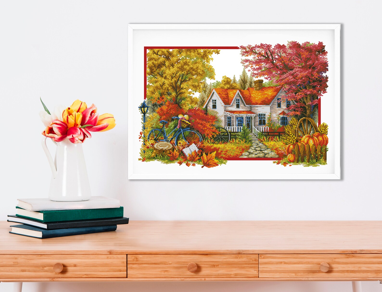 Autumn Landscape - Counted Cross Stitch Chart, Modern Cross Stitch ...
