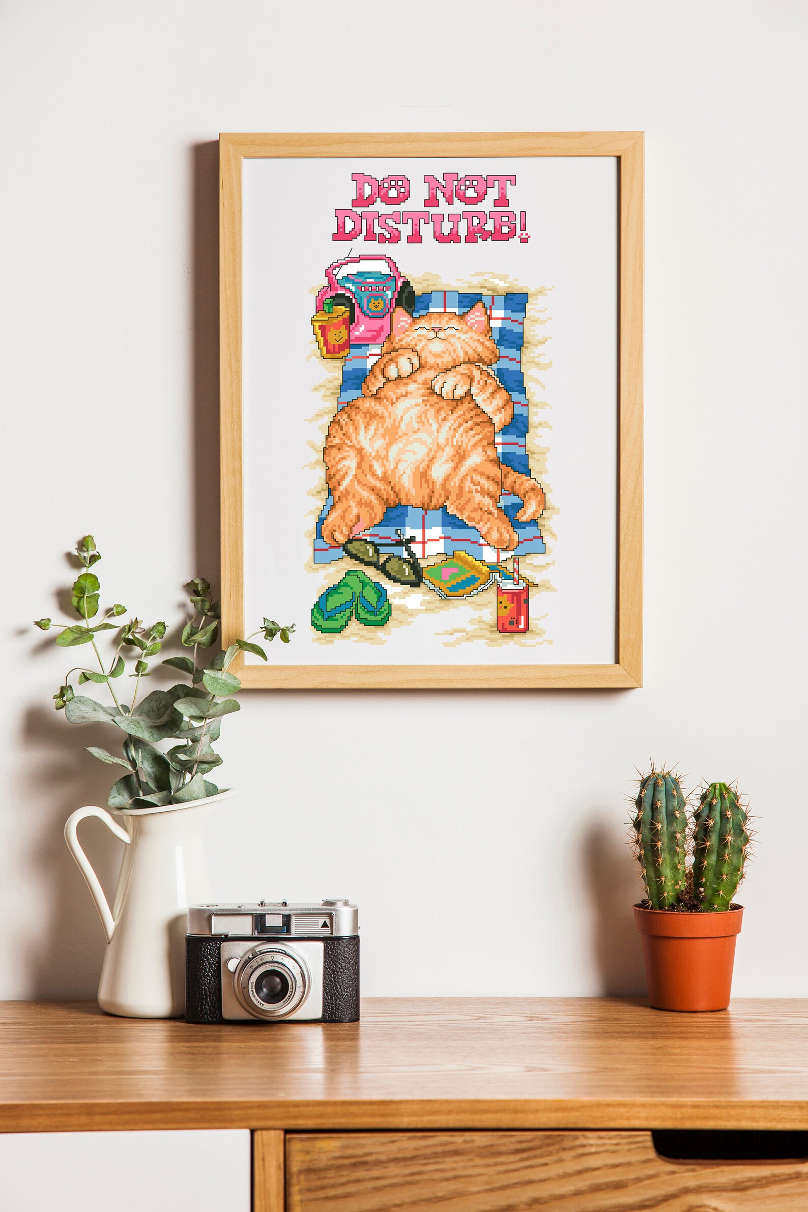 Funny DO NOT DISTURB Cat Counted Cross Stitch Pattern - Relaxing Dont ...