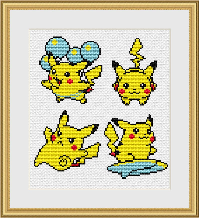 POKÉMON Pikachu Cross Stitch Pattern Modern Cross Stitch | Etsy
