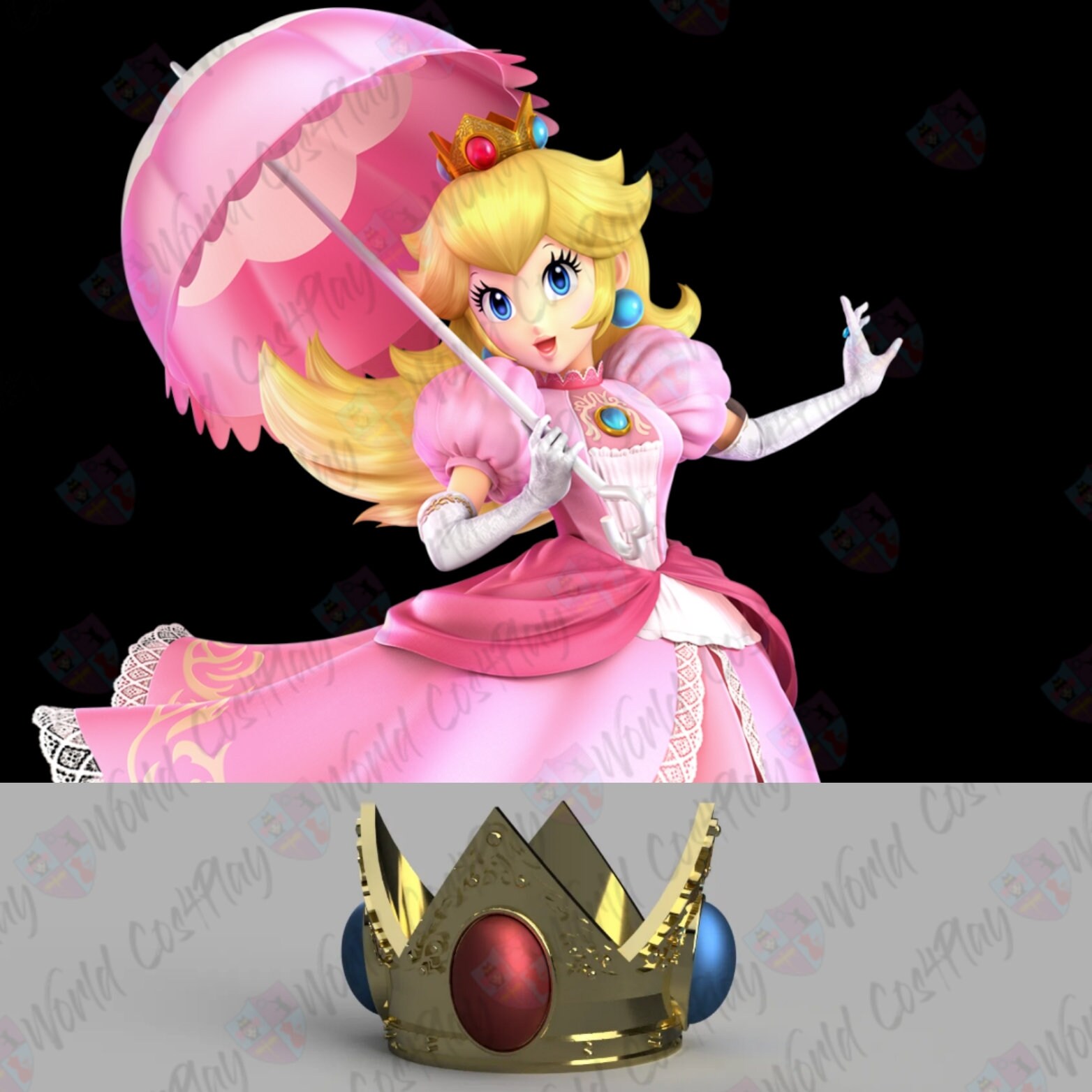 3D Printed Princess Peach Crown, Bowsette, Daisy, Super Mario Bros the ...