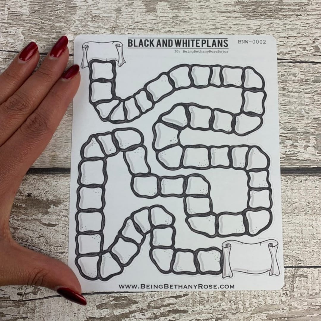 Game Board Path Tracker bullet Journal Style Planner Stickers - Etsy