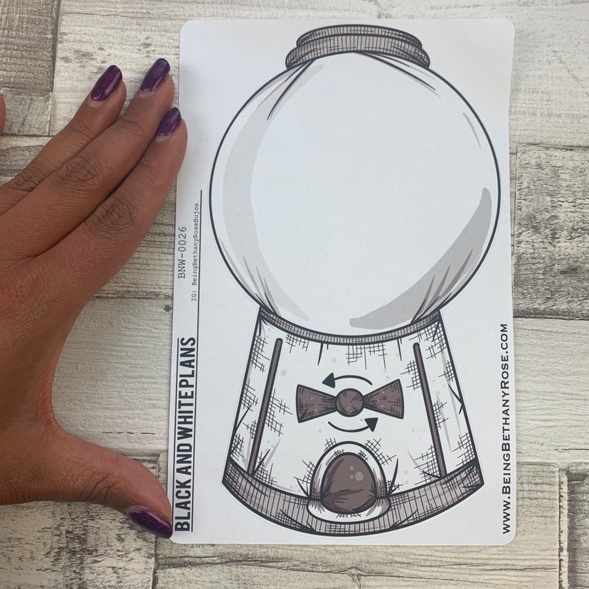 Gumball Machine Tracker bullet Journal Style Planner Stickers BNW026 - Etsy