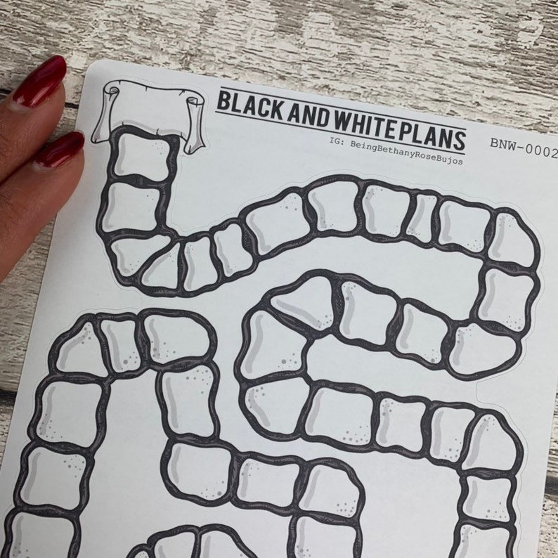 Game Board Path Tracker bullet Journal Style Planner Stickers - Etsy