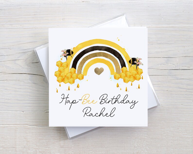 Happy Birthday Card Hap-bee Birthday Bee Lover Gift - Etsy UK