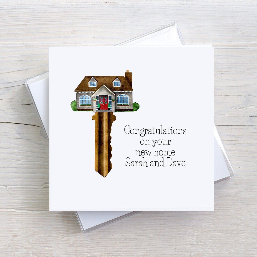 Personalised New Home Card Congratulations House Key Card - Etsy