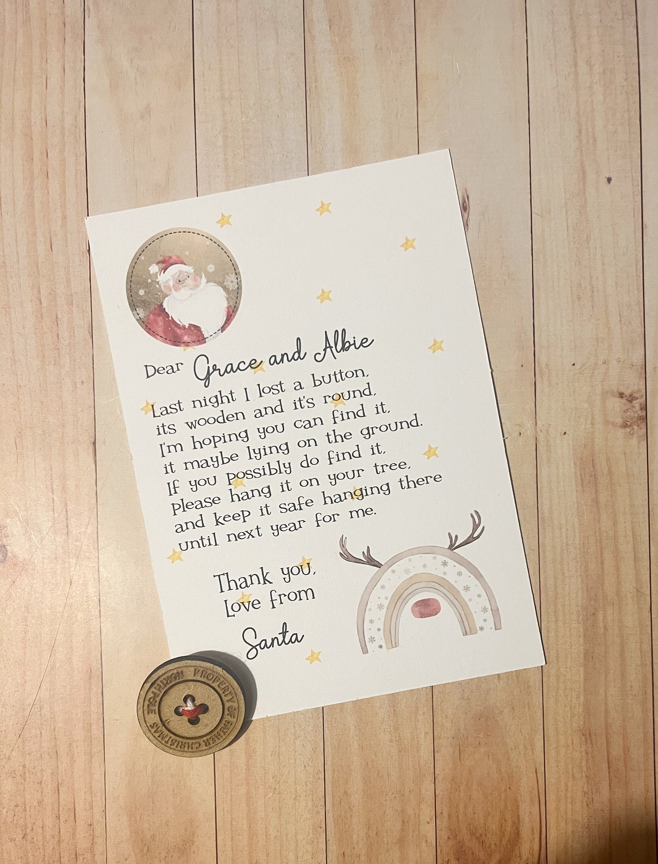 Personalised Santa's Lost Button Christmas Eve Box - Etsy UK