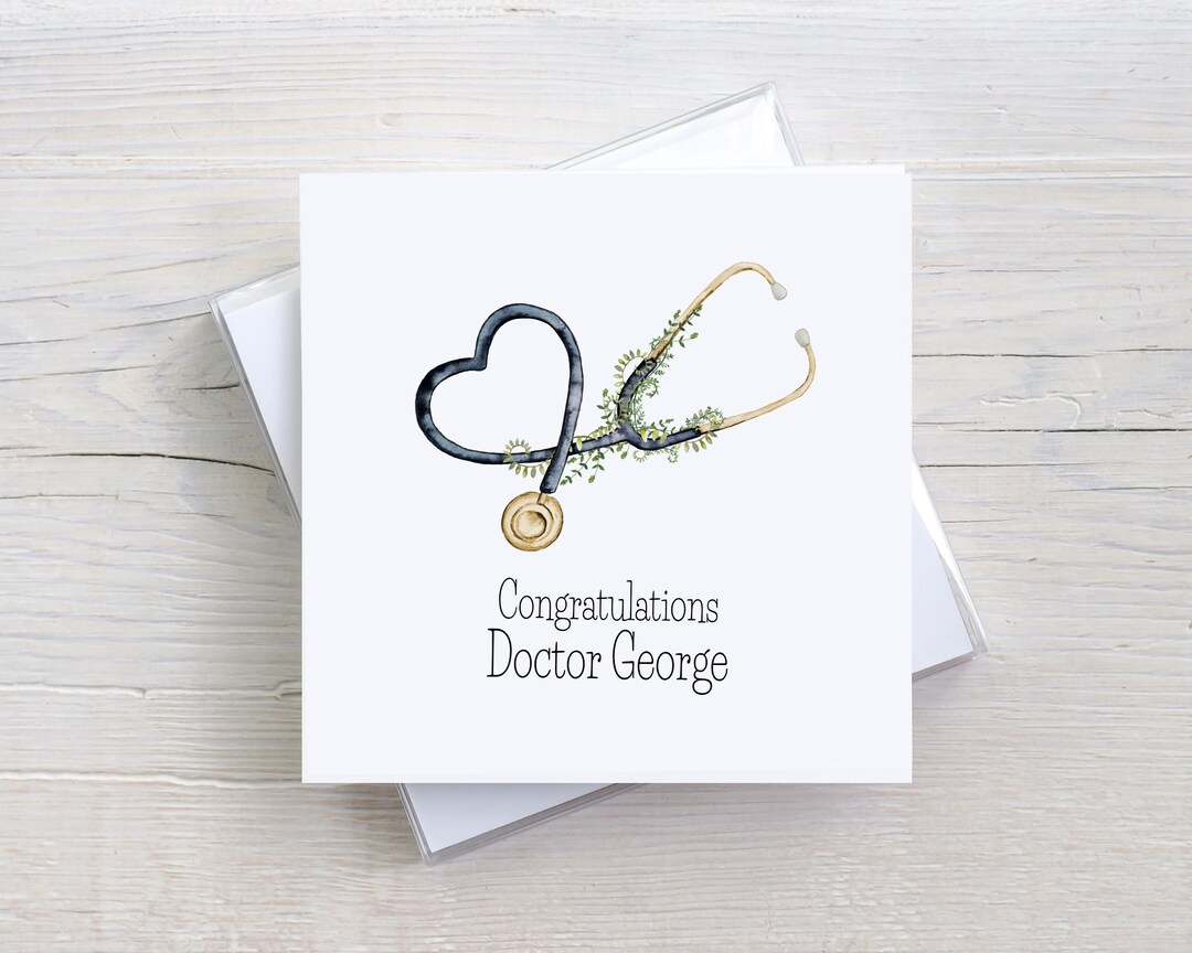 Congratulations Card for Doctor Personalised Doctor Card New Job Card ...