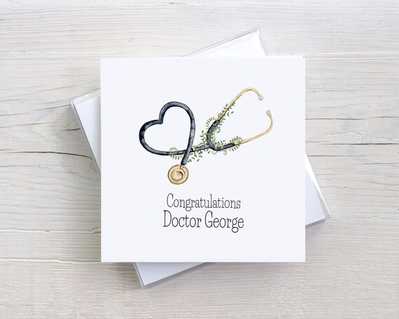 Congratulations Card for Doctor Personalised Doctor Card - Etsy