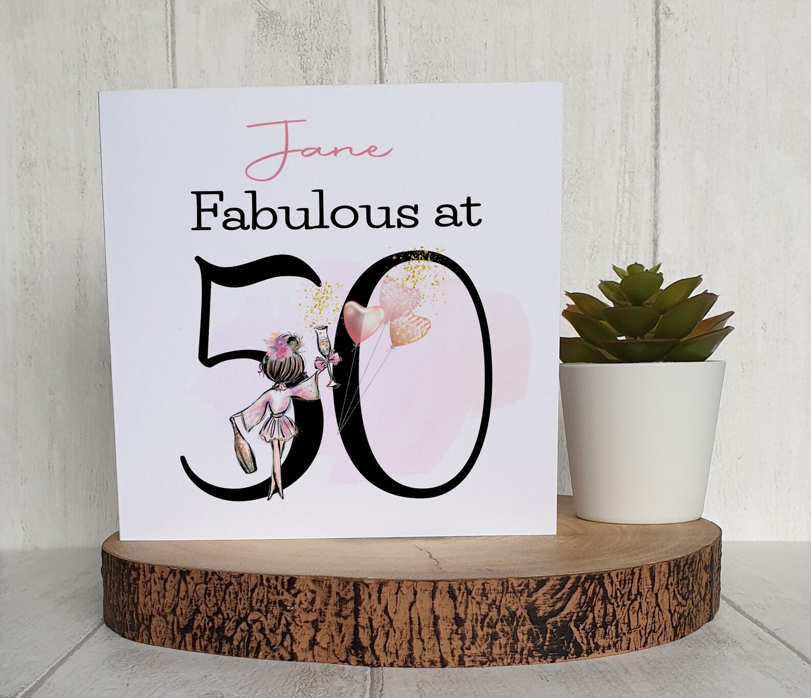 50th Birthday Card | Personalised Fifty Card | Fabulous at Fifty | Fab ...