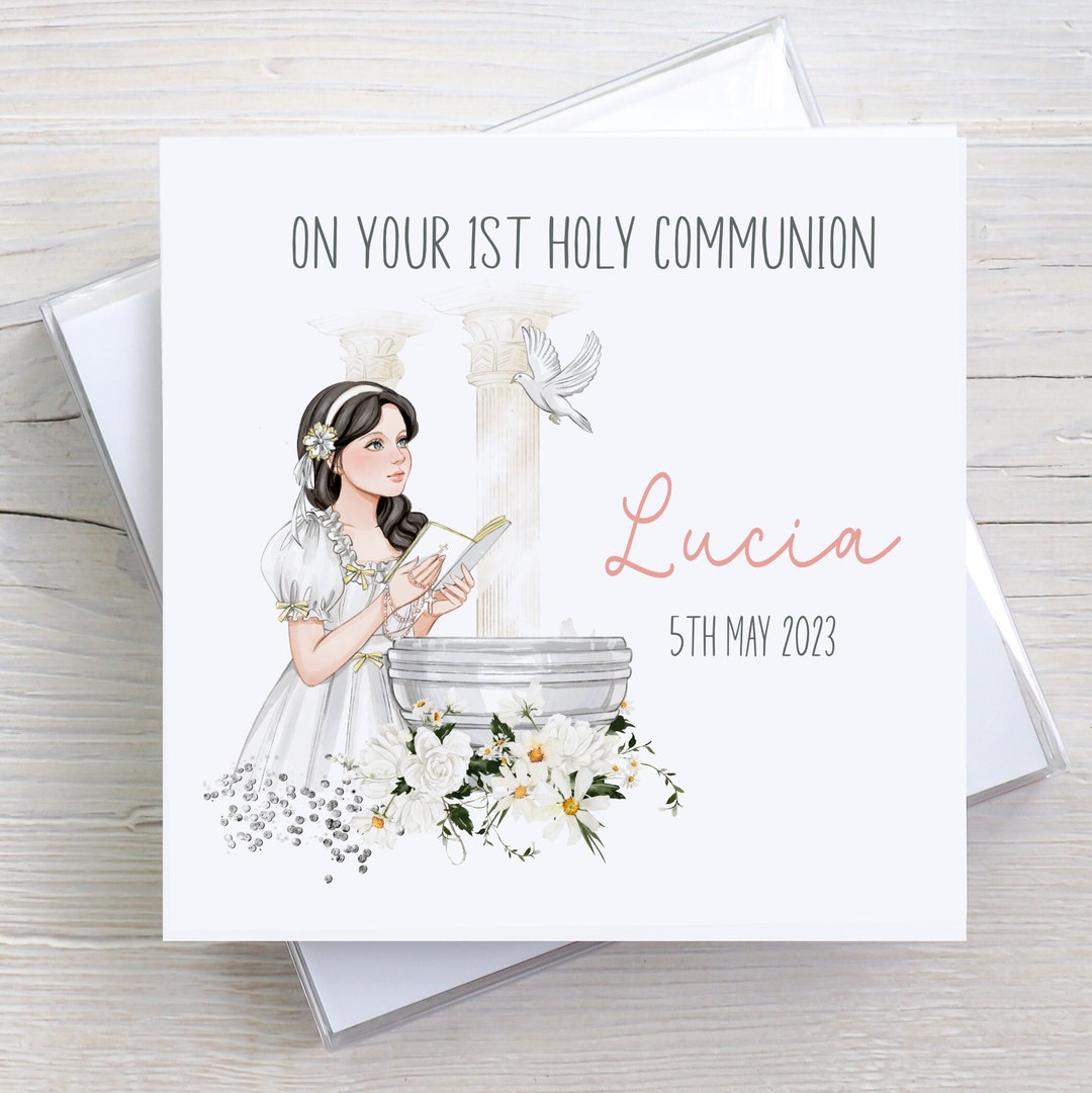 Personalised Holy Communion Card | 1st Holy Communion for Girl ...