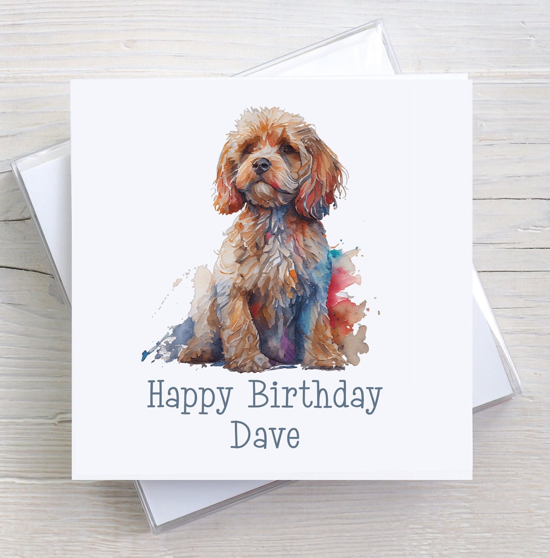 Personalised Cockerpoo Birthday Card | Card for Dog Lover | Cockapoo ...