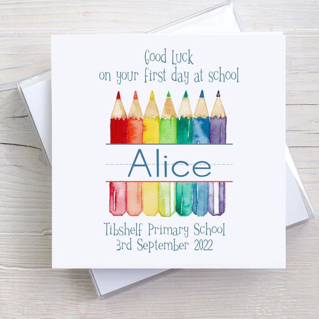 First Day of School Card | Personalised School Card | Card for School ...