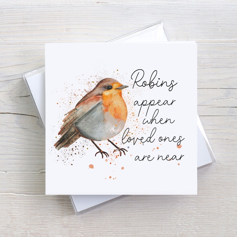 Robin Card Robins Appear When Loved Ones Are Near With - Etsy