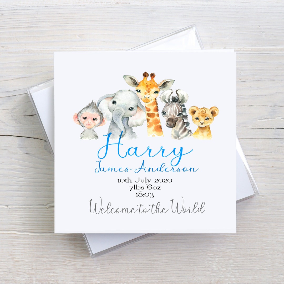 Baby Boy Congratulations Card Personalised New Baby Card - Etsy