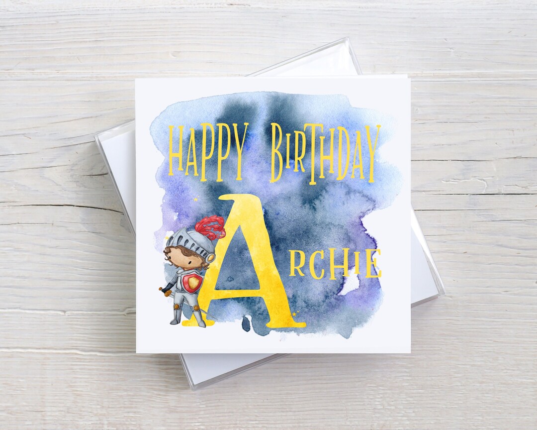 Personalised Birthday Card Knight Birthday Card Boys - Etsy