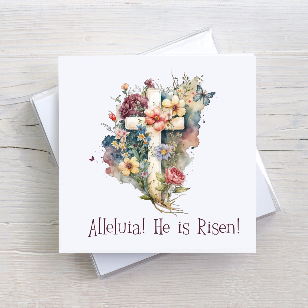 Easter Card | Alleluia He is Risen | Religious Card | Happy Easter ...