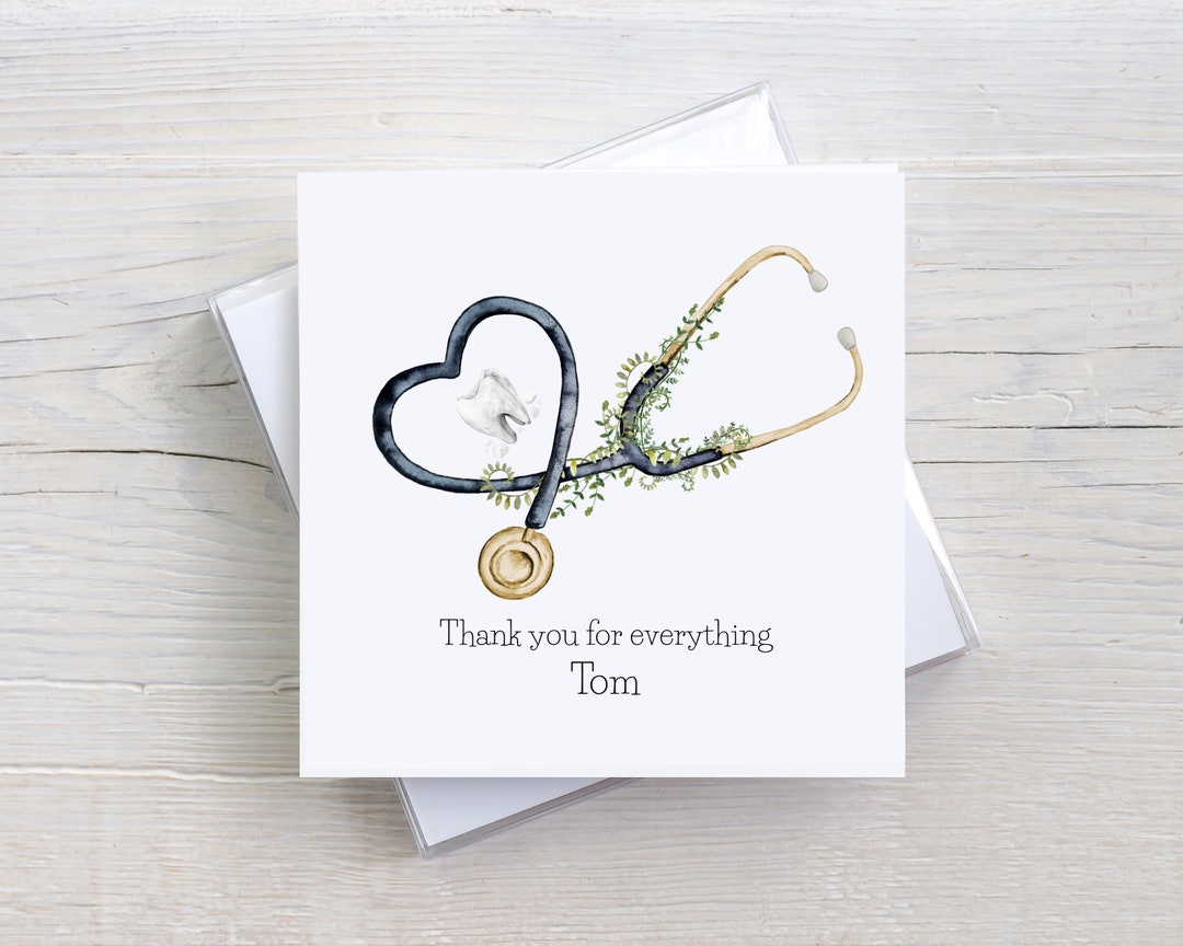 Thank You Dentist Card Personalised Card for Dentist Nurse Dentist ...