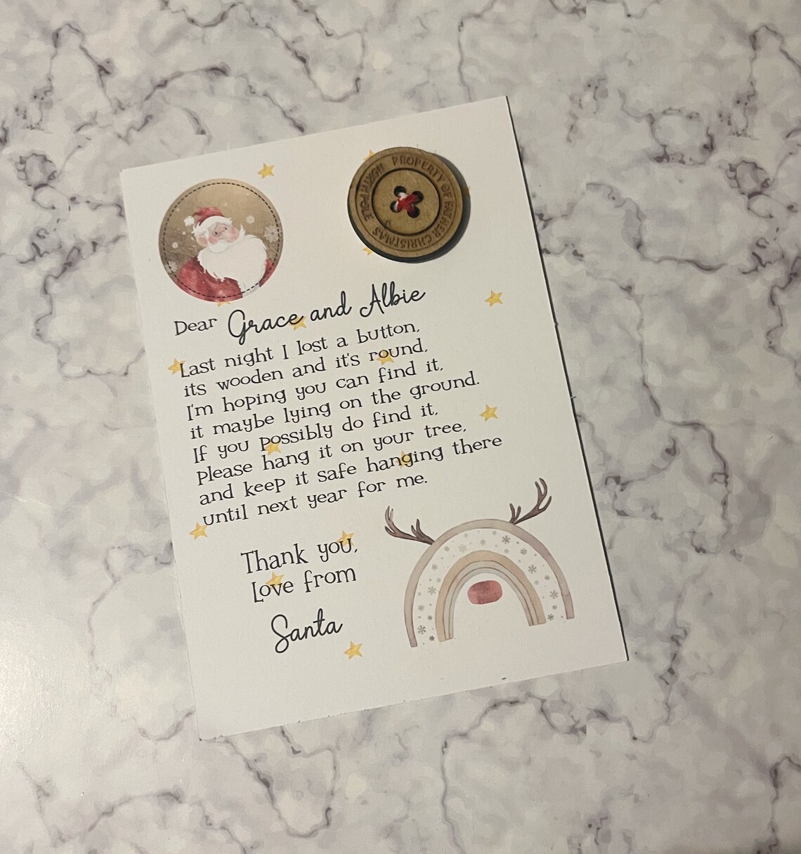 Personalised Santa's Lost Button Christmas Eve Box - Etsy UK