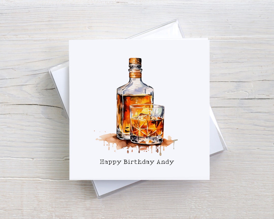 Personalised Whiskey Birthday Card Card for Whiskey Lover - Etsy