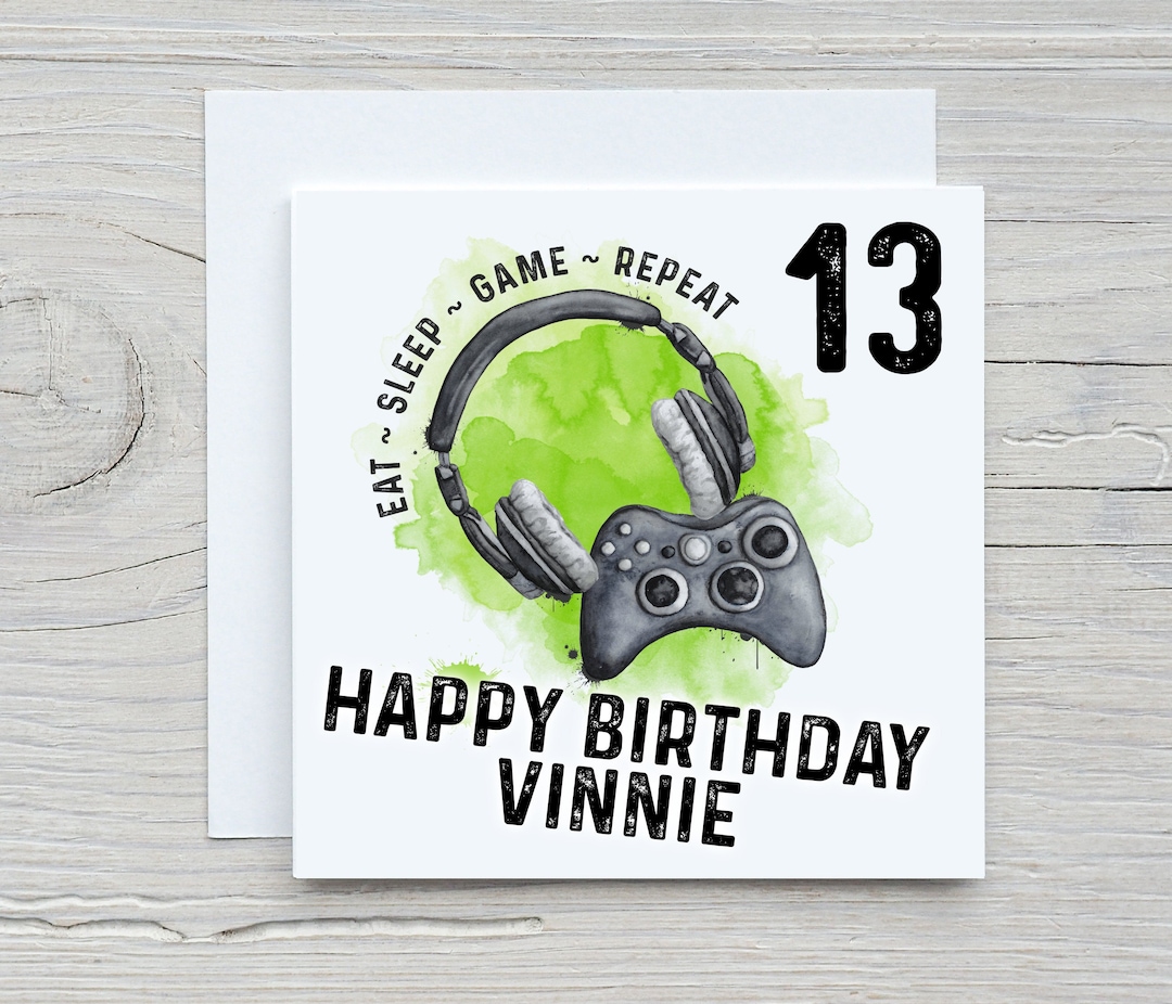 Personalised Gaming Birthday Card Card for Teenager Games Controller ...