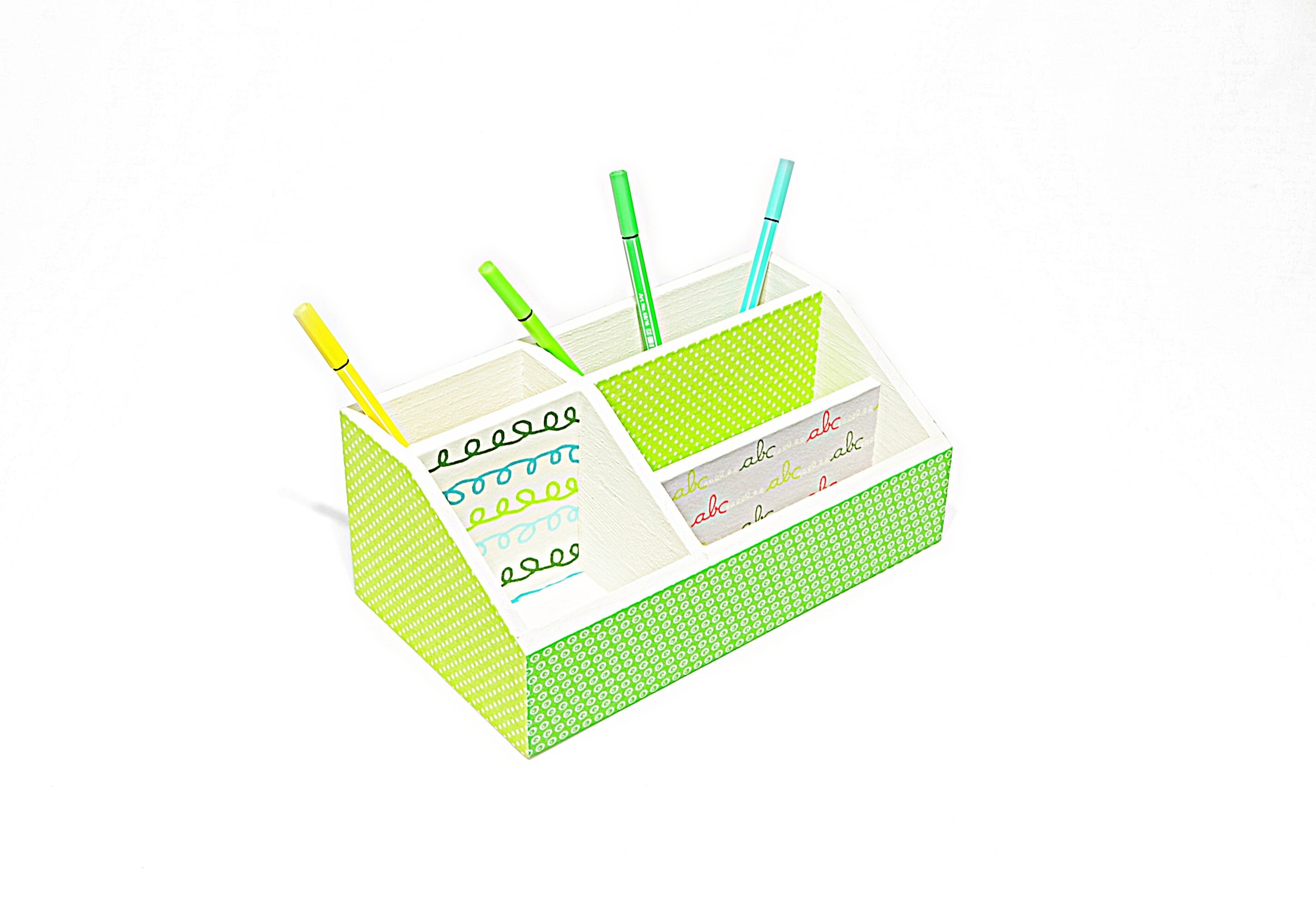 Stiftebox / Organizer "Kringel_Grün-ABC" - tolles Einschulungsgeschenk ...