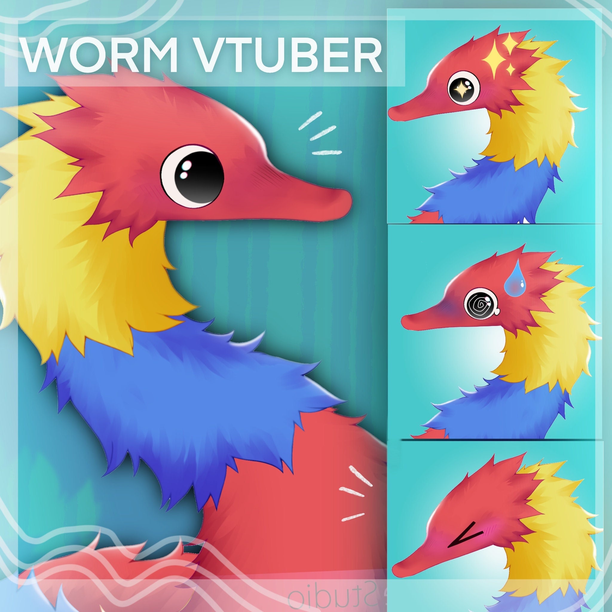 Worm Vtuber Model - Etsy