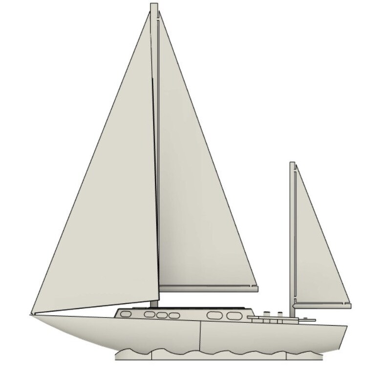3D Printable STL Files of a Sailing Boat, Yacht Conrad 45. DIY Gift. - Etsy