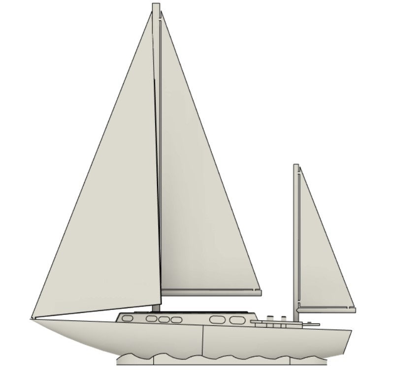 3D Printable STL Files of a Sailing Boat, Yacht Conrad 45. DIY Gift. - Etsy