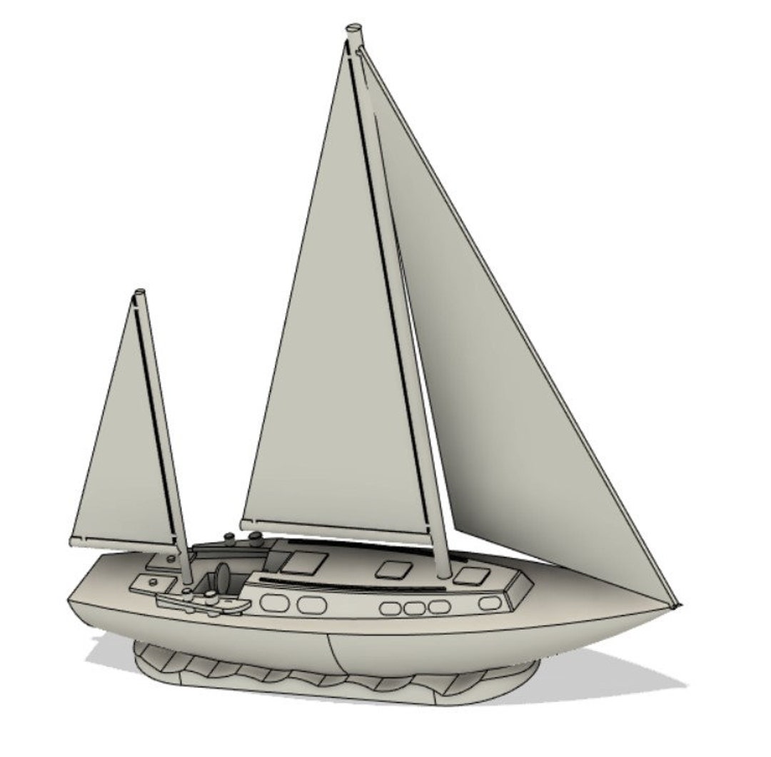 3D Printable STL Files of a Sailing Boat, Yacht Conrad 45. DIY Gift. - Etsy