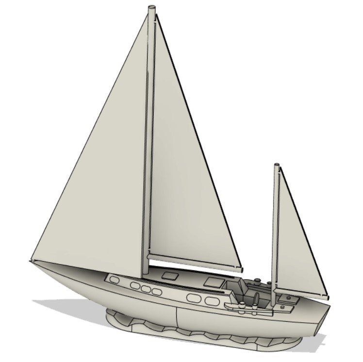 3D Printable STL Files of a Sailing Boat, Yacht Conrad 45. DIY Gift. - Etsy