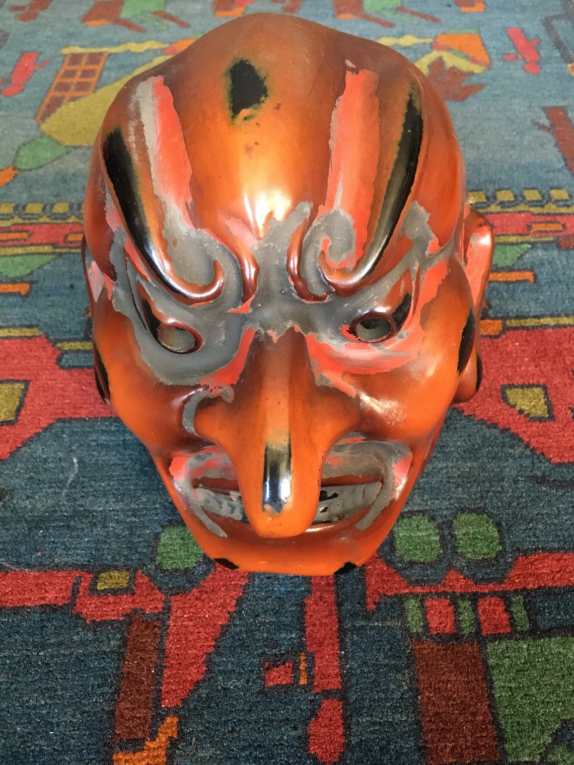 21• Japanese Vintage Demon Hannya Mask, Paper Mache 40x34 Cm - Etsy UK