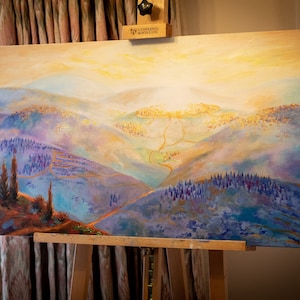 Jerusalem Hills Panoramic Landscape, Jewish Israeli Art, Giclée Canvas ...