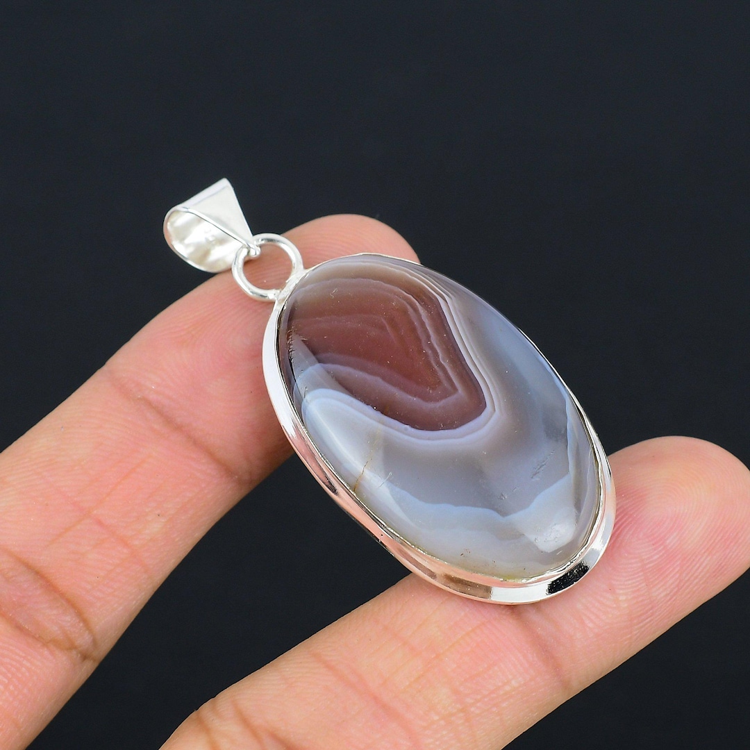 Beautiful Botswana Agate Pendant 925 Sterling Silver Pendant Botswana ...