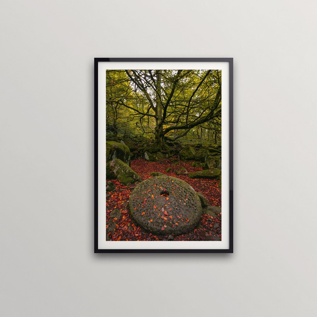 Giant Mill Stone at Padley Gorge print/mounted - Etsy