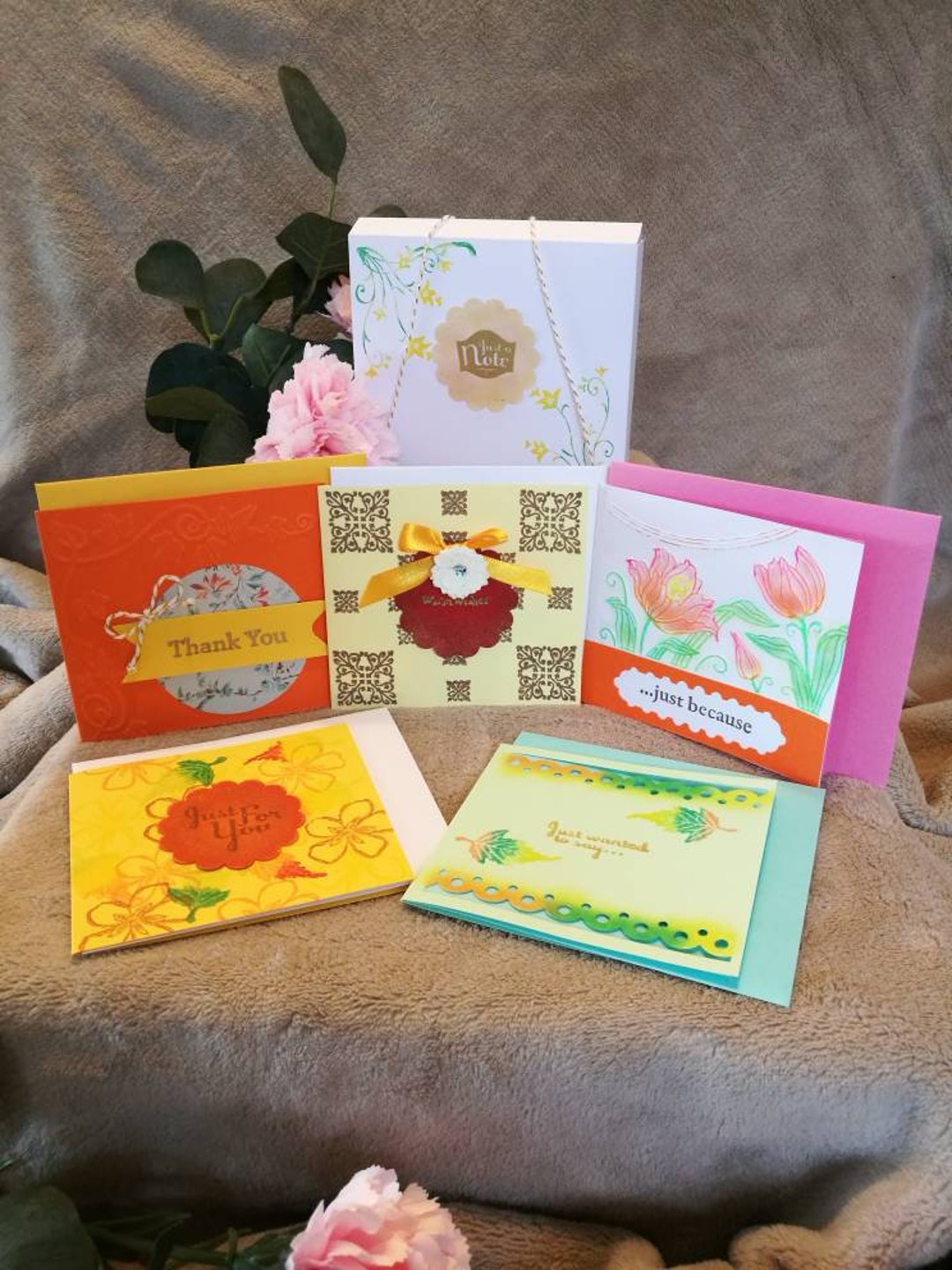 Just a Note Greeting Card Set Card Size - 4" X 3 3/4" - Envelope Size 4 ...