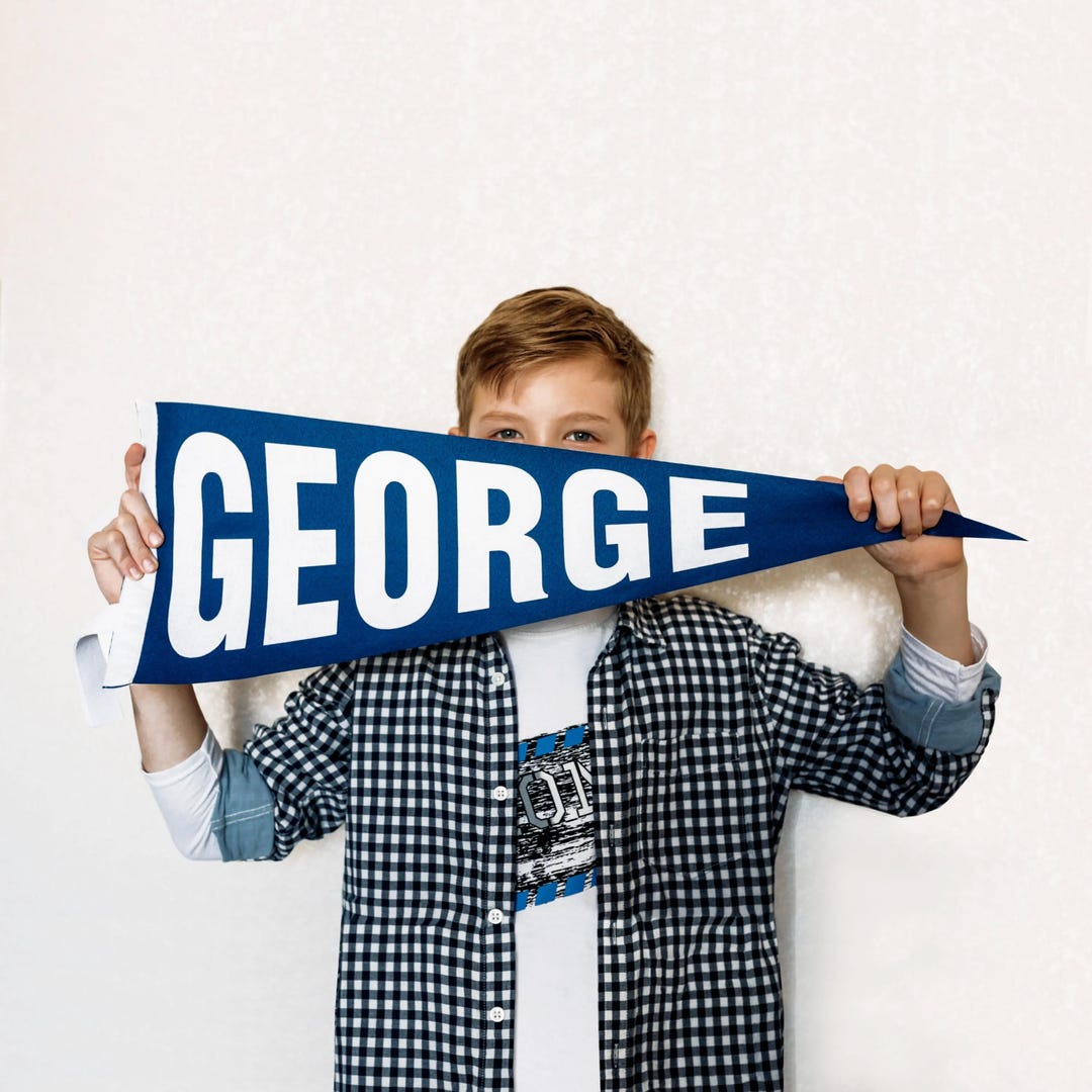 George Pennant - Custom Name Wool Felt Pennant Flag - Vintage Style ...