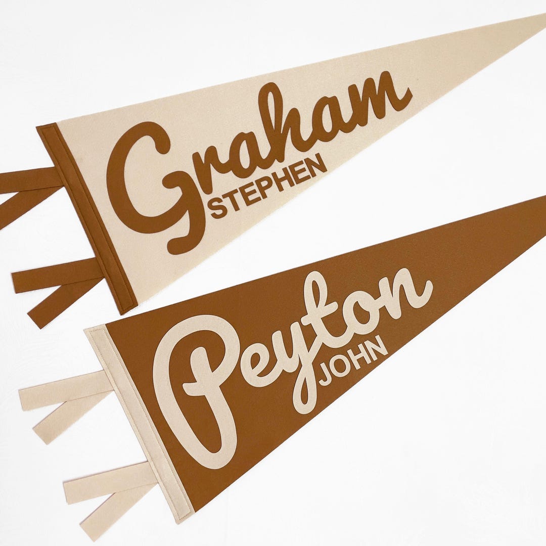 Name Pennant, Custom Name Wool Felt Pennant Flag, Vintage Style ...