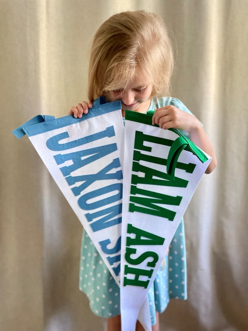 Felt Pennant Flag, 32x12 Boys Room Wall Decoration, Personalized Felt ...