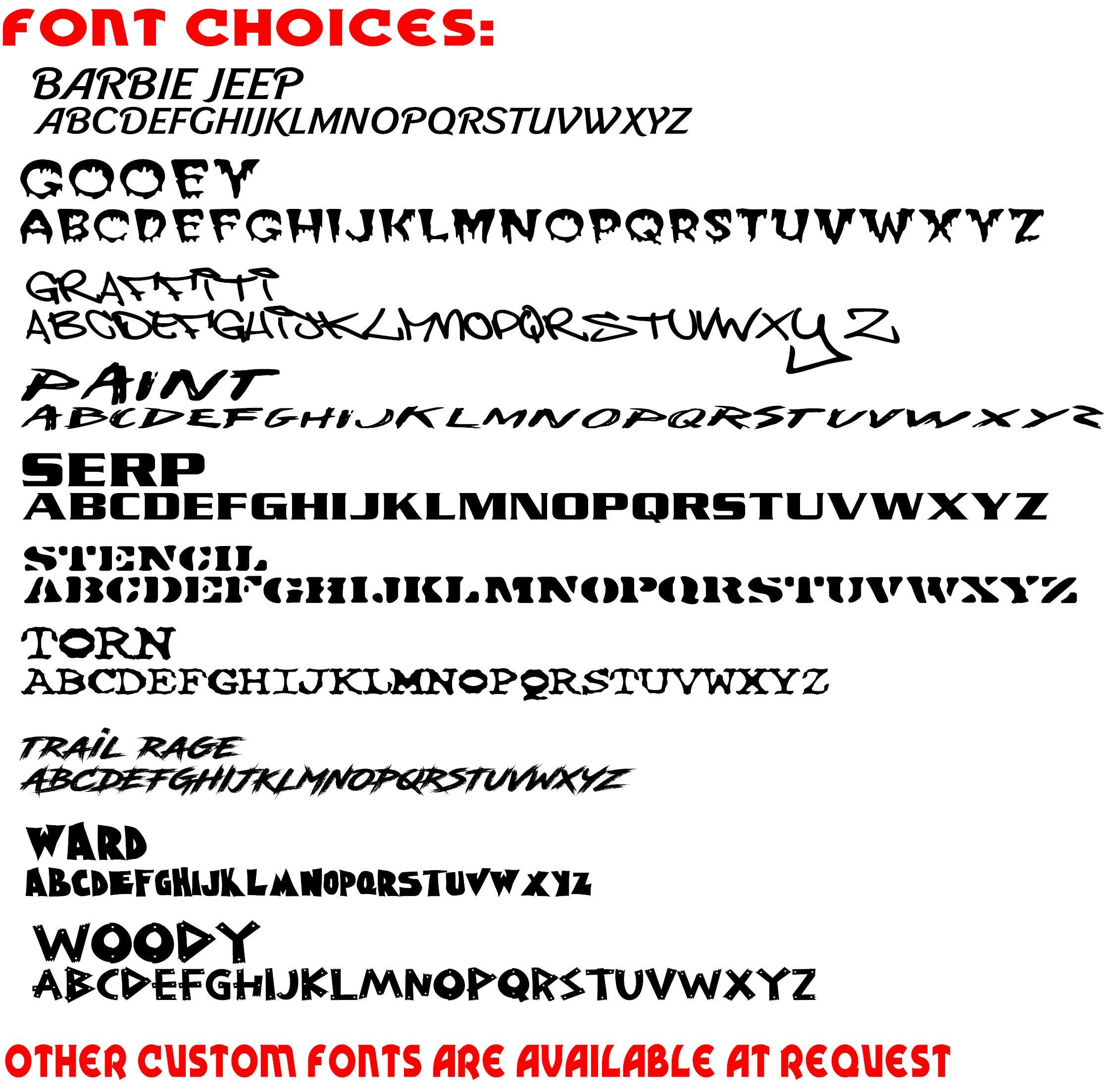 Jeep/wrangler Hood Side Decal, (set of 2), Choose Color and Text, Fully ...