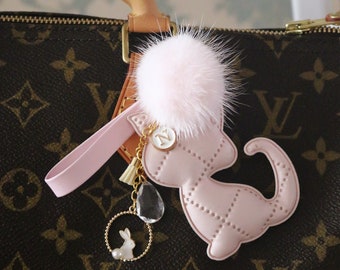 Pink Cat Keychain - Etsy
