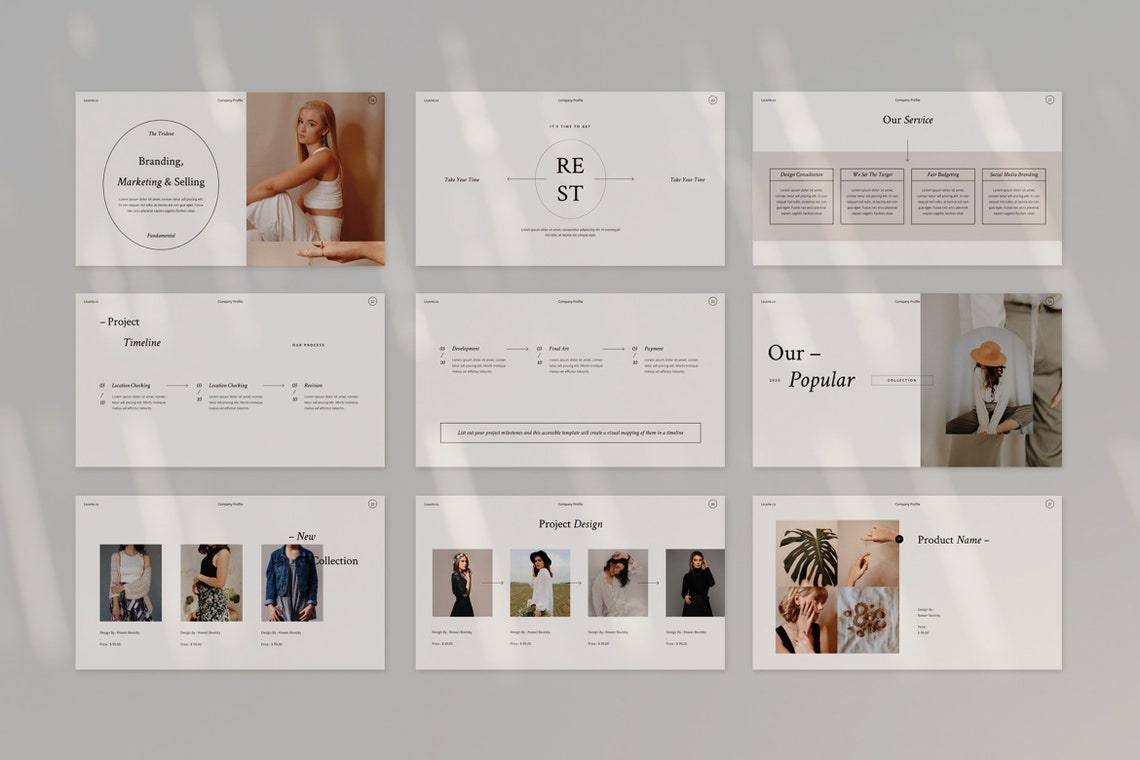 Louvre Powerpoint Template Lookbook Catalogue Ebook | Etsy